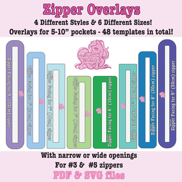 Zipper Overlay Collection - PDF & SVG File Sewing Pattern – Pink Pony ...